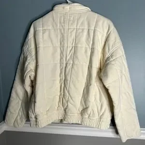By Together | Jackets & Coats | By Together Cream Quilted Bomber Jacket ...